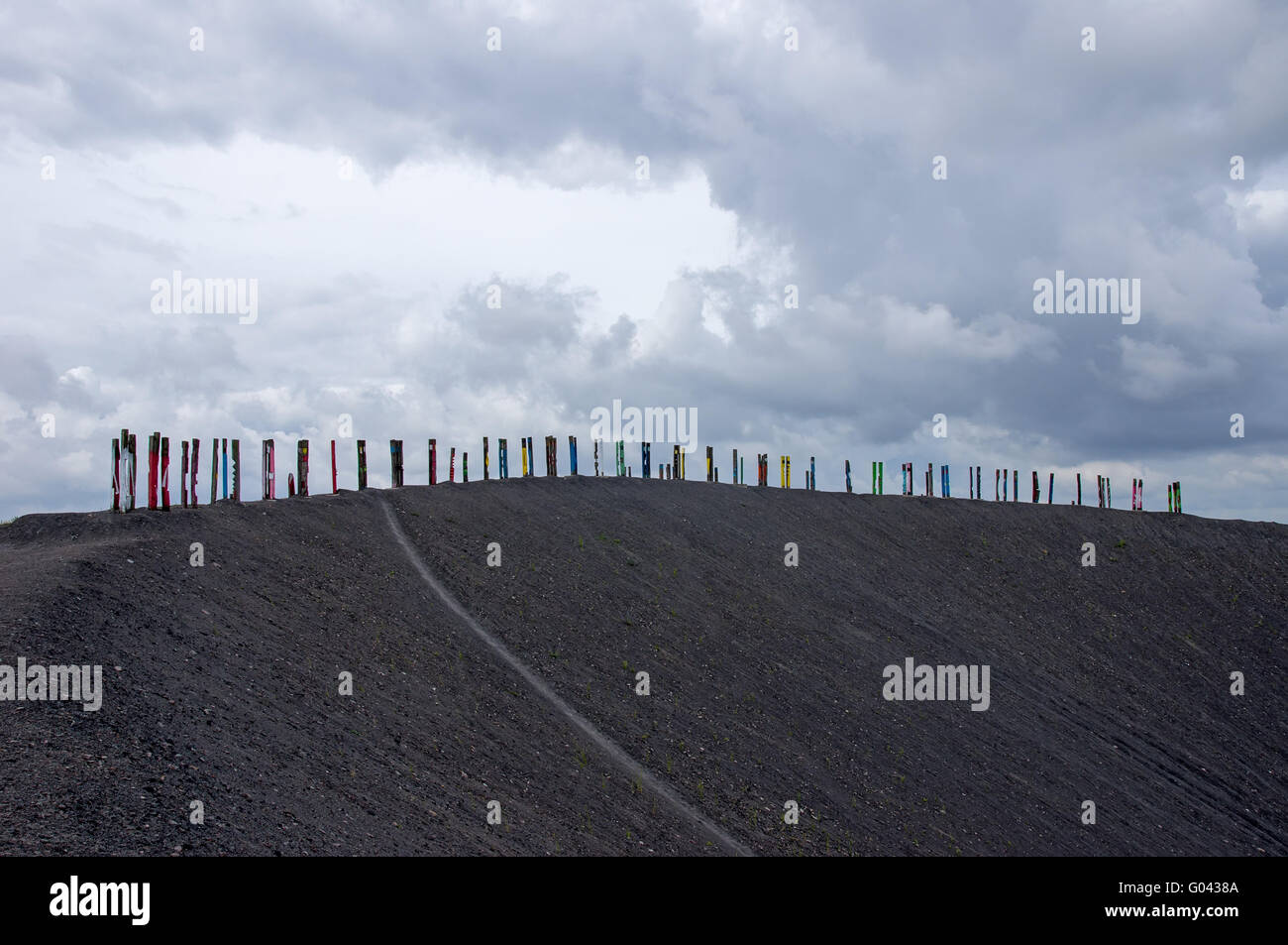 Totems at the mining dump Haniel, Bottrop, Germany Stock Photo - Alamy