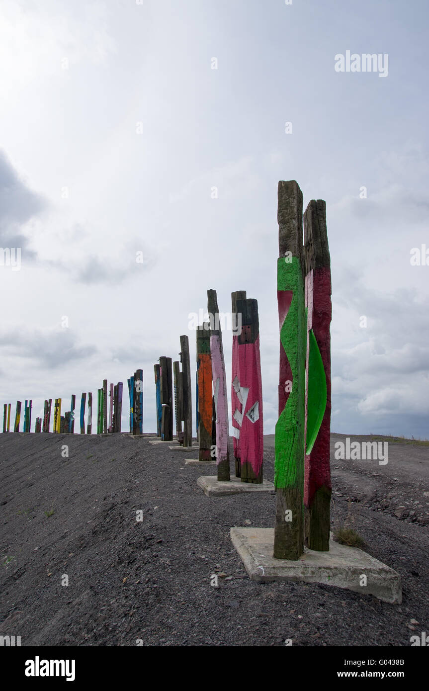 Totems at the mining dump Haniel, Bottrop, Germany Stock Photo - Alamy