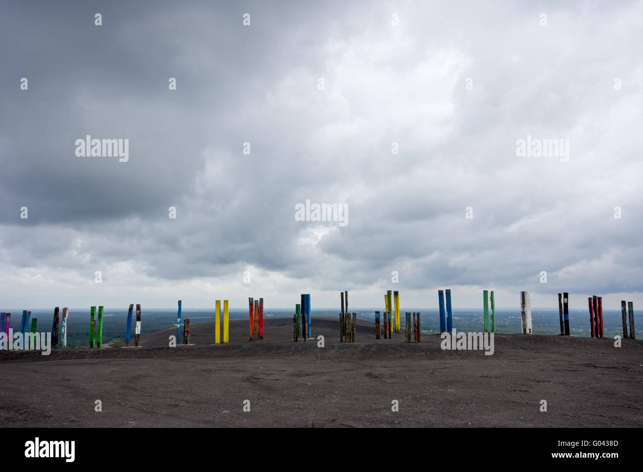 Totems at the mining dump Haniel, Bottrop, Germany Stock Photo - Alamy