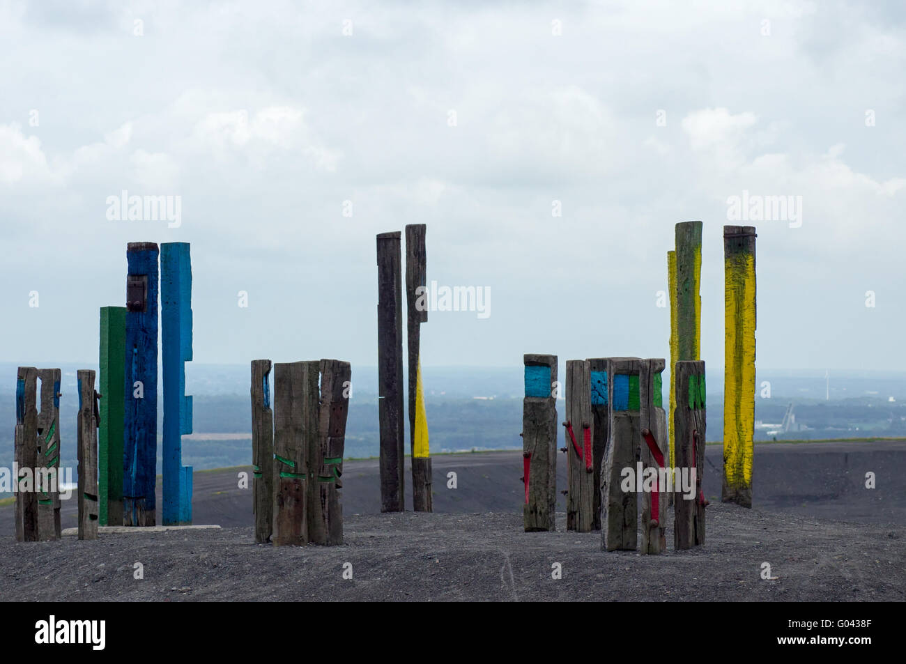 Totems at the mining dump Haniel, Bottrop, Germany Stock Photo - Alamy