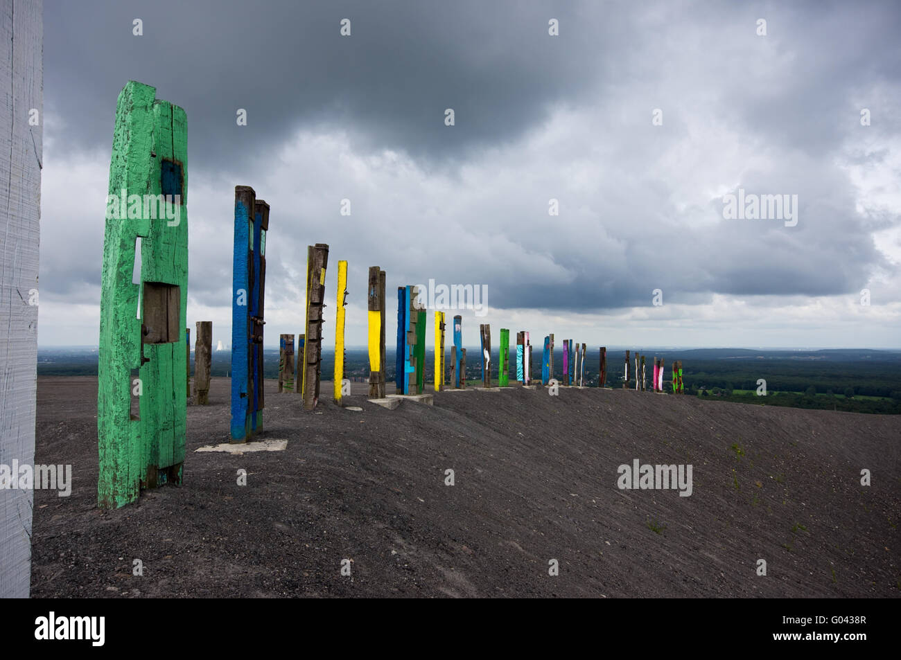 Totems at the mining dump Haniel, Bottrop, Germany Stock Photo - Alamy