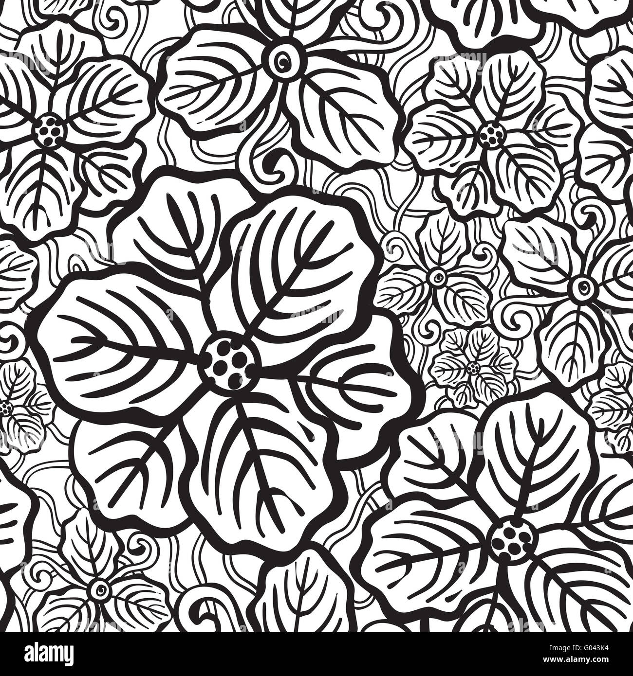 Hand drawn floral wallpaper Stock Photo - Alamy