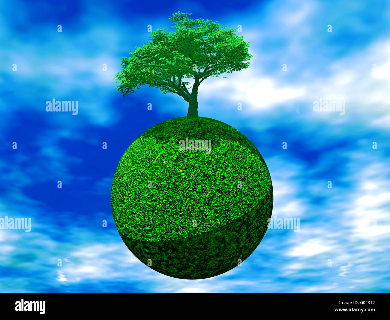 a tree is juicy green color on earth on a backgrou Stock Photo - Alamy