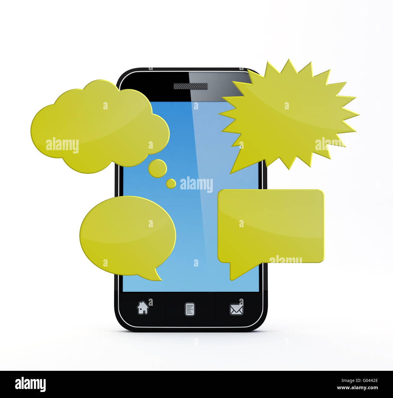 smartphone with speech bubbles Stock Photo - Alamy