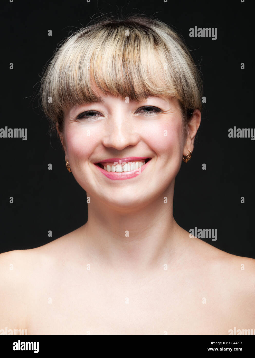 Portrait of the woman close up. The bared shoulders Stock Photo - Alamy