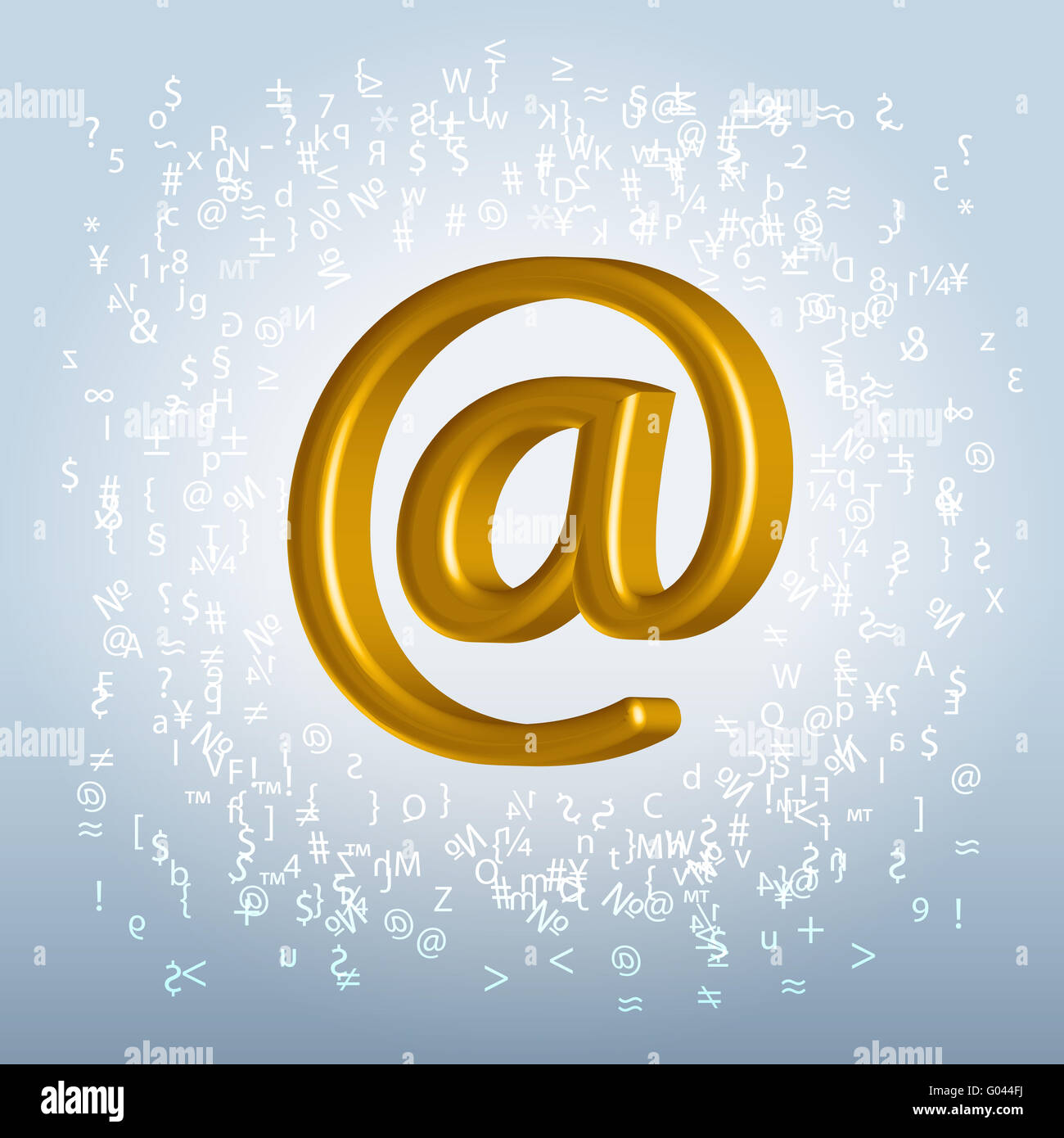 Golden shining metallic email symbol over trashy n Stock Photo - Alamy