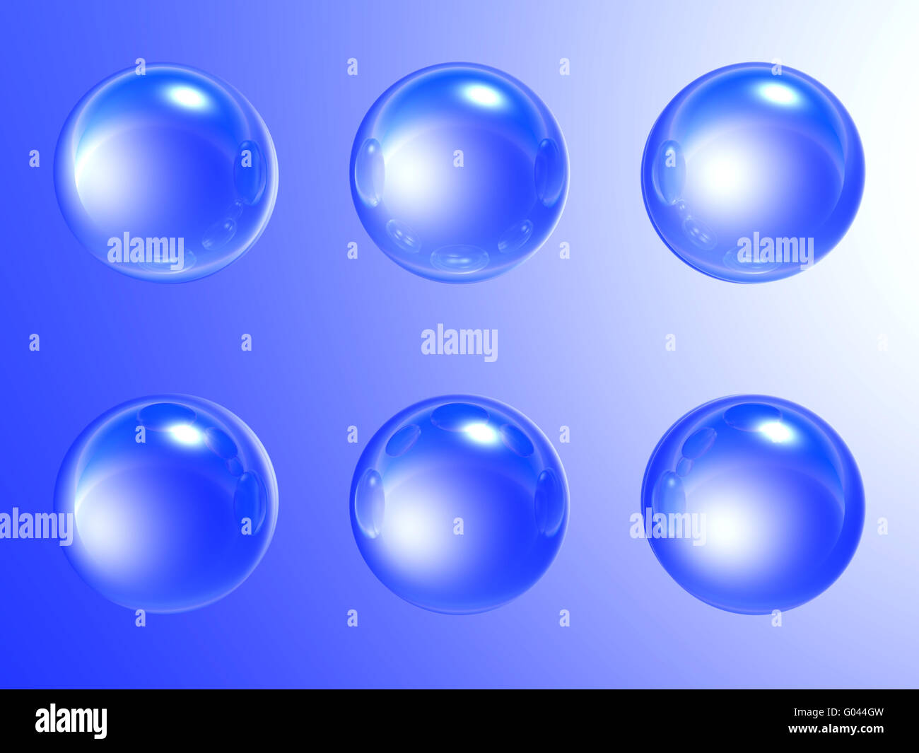 blue soap-bubbles with the specks of light and ref Stock Photo - Alamy
