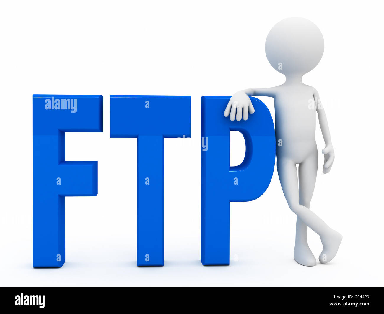 3d person near letters FTP over white background Stock Photo - Alamy