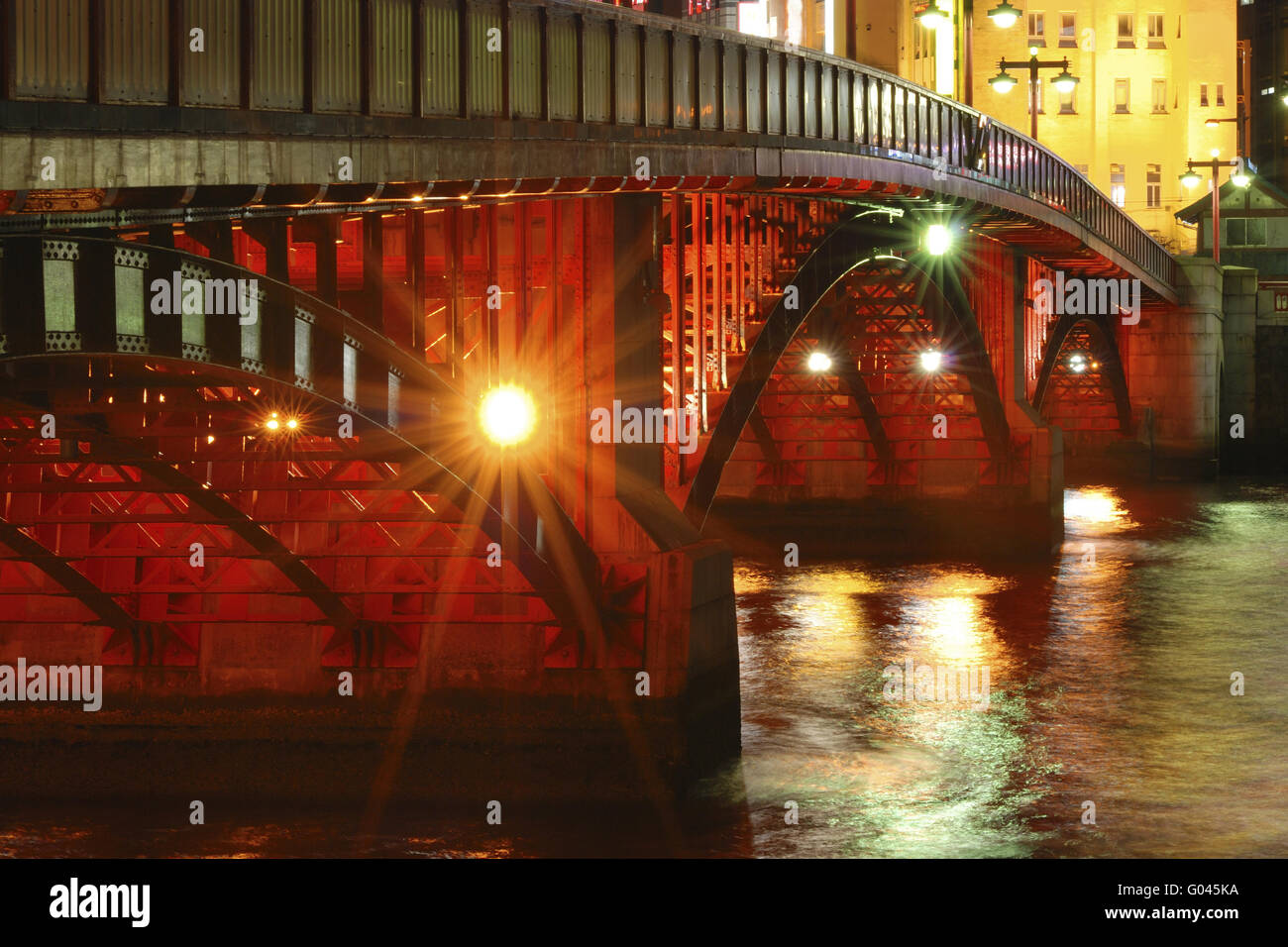 famous red Azuma bridge with night illumination in Stock Photo - Alamy