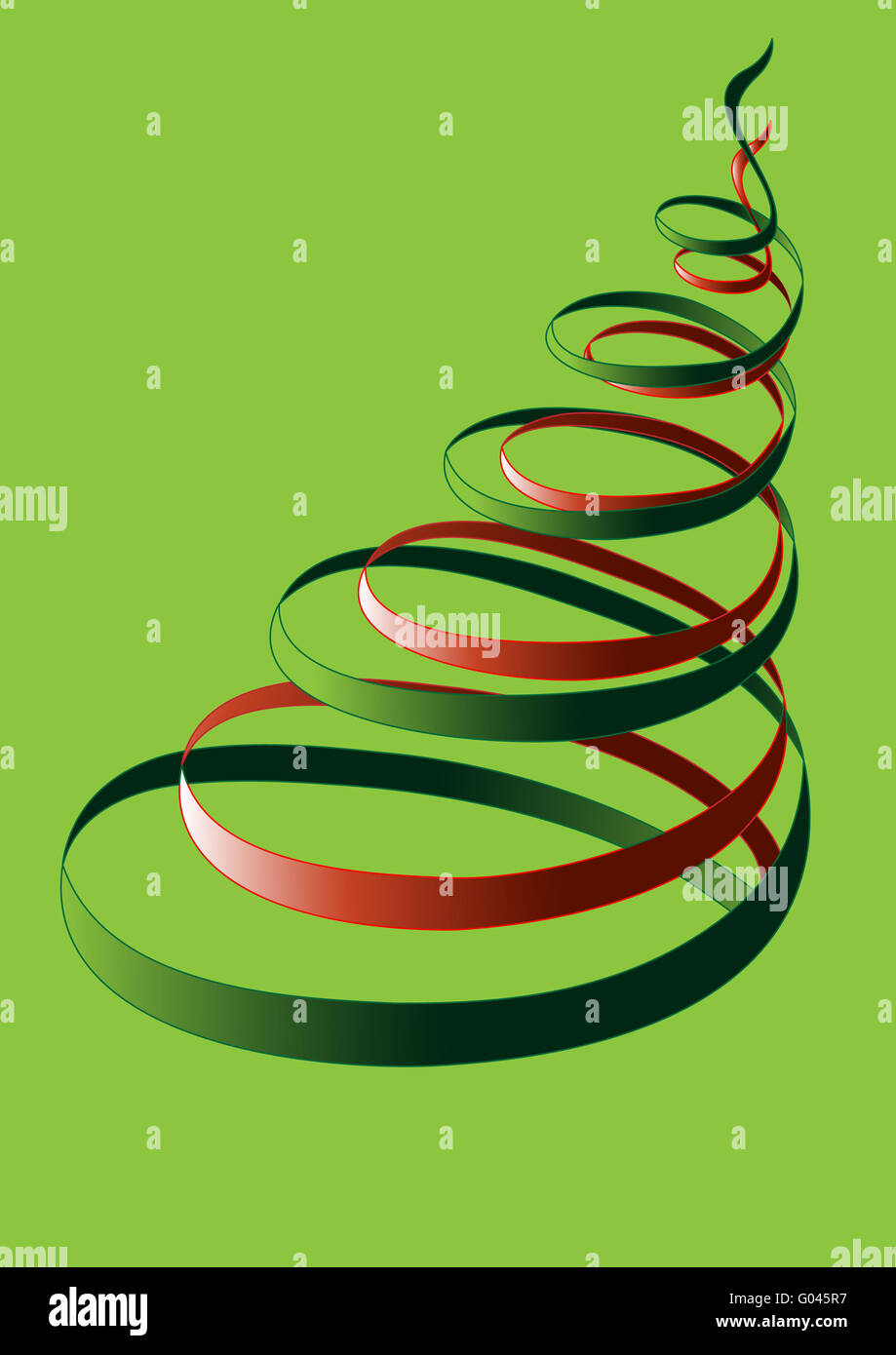 Abstract tree of curves on a green background Stock Photo - Alamy