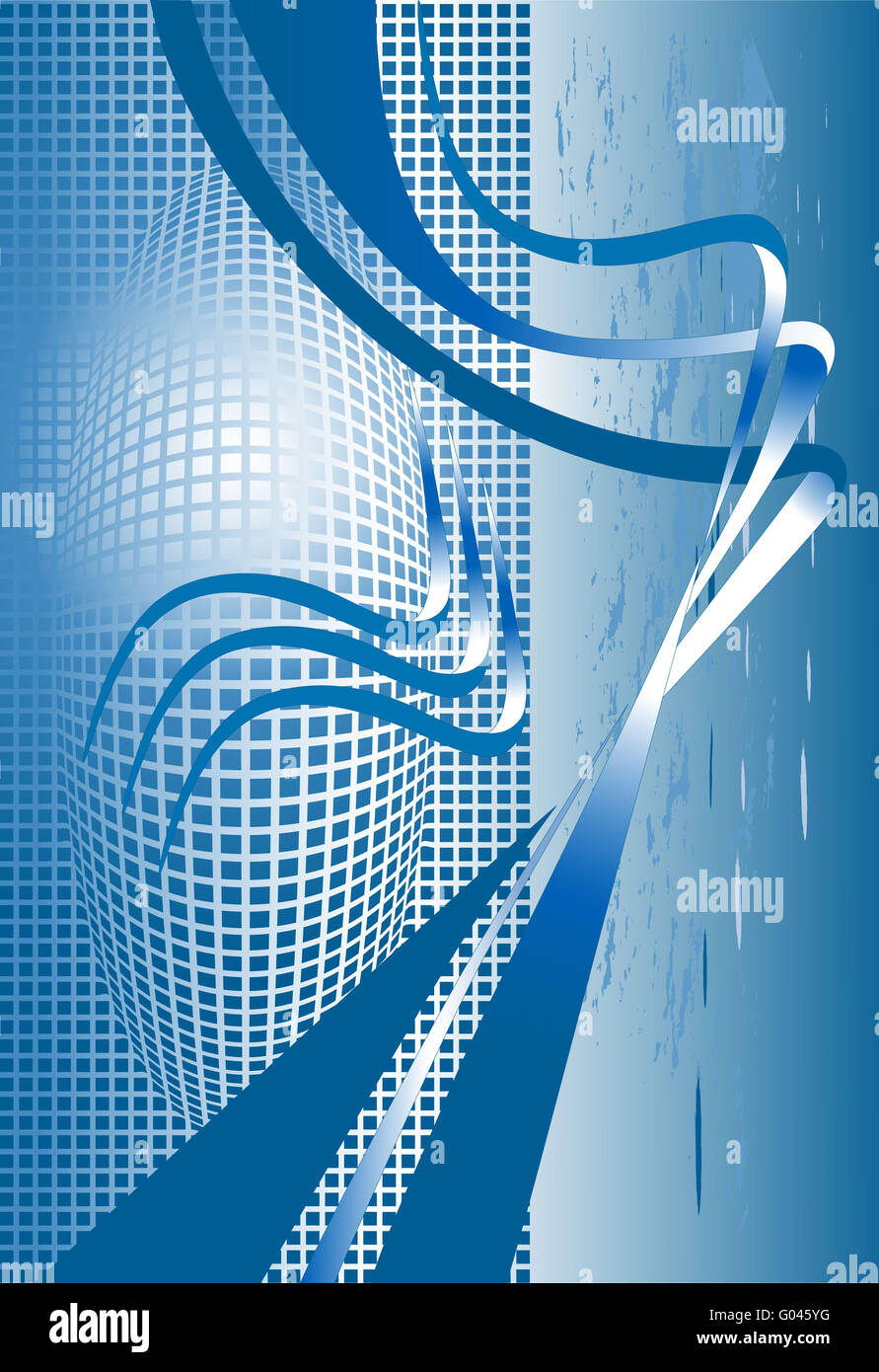 Banner with curve ribbon on blue nuance background Stock Photo - Alamy