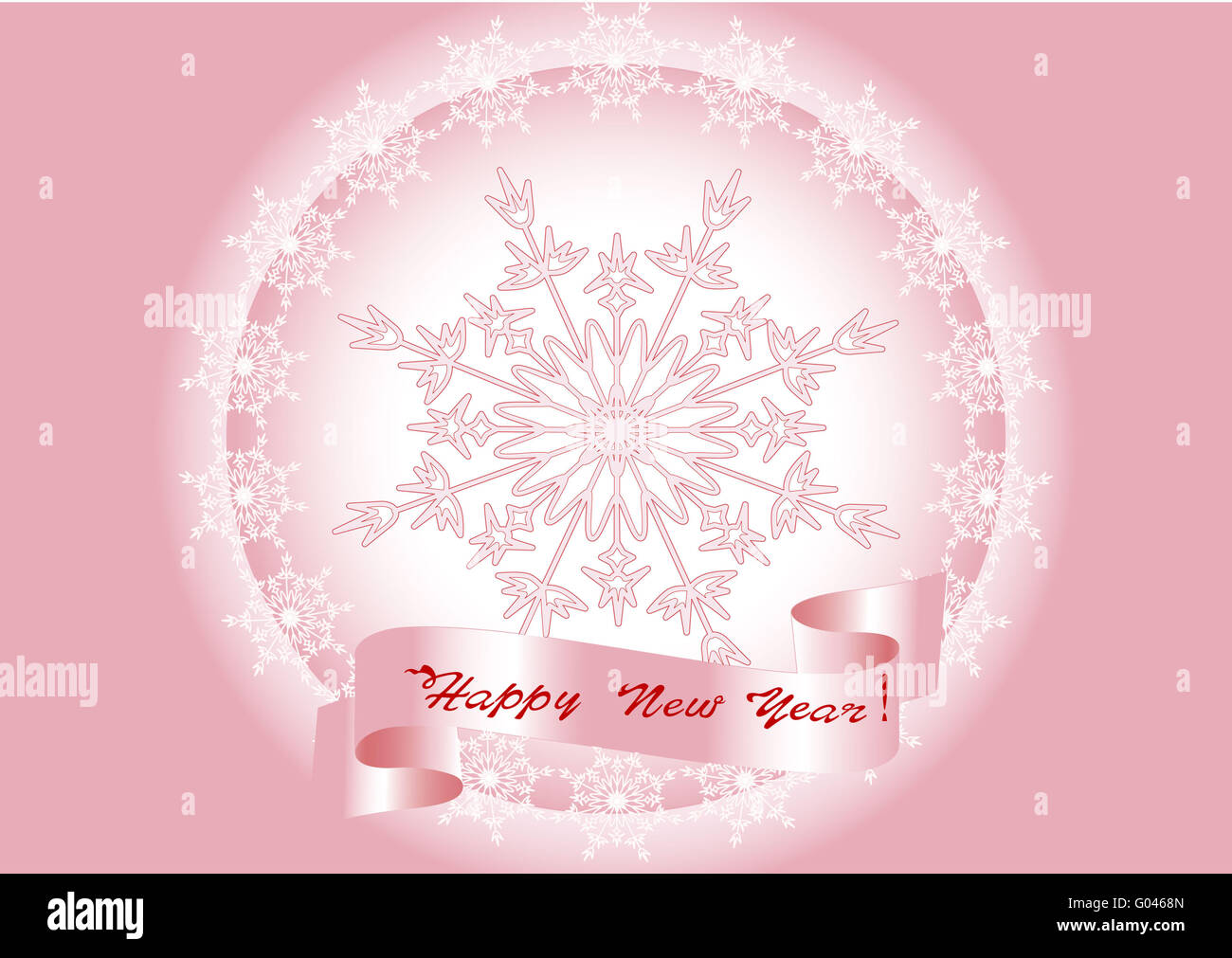 Congratulatory card Happy New Year and Merry Chris Stock Photo - Alamy