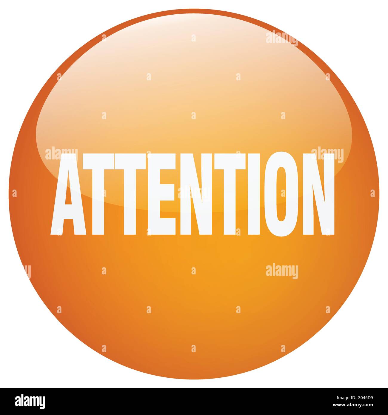 attention orange round gel isolated push button Stock Vector Image ...