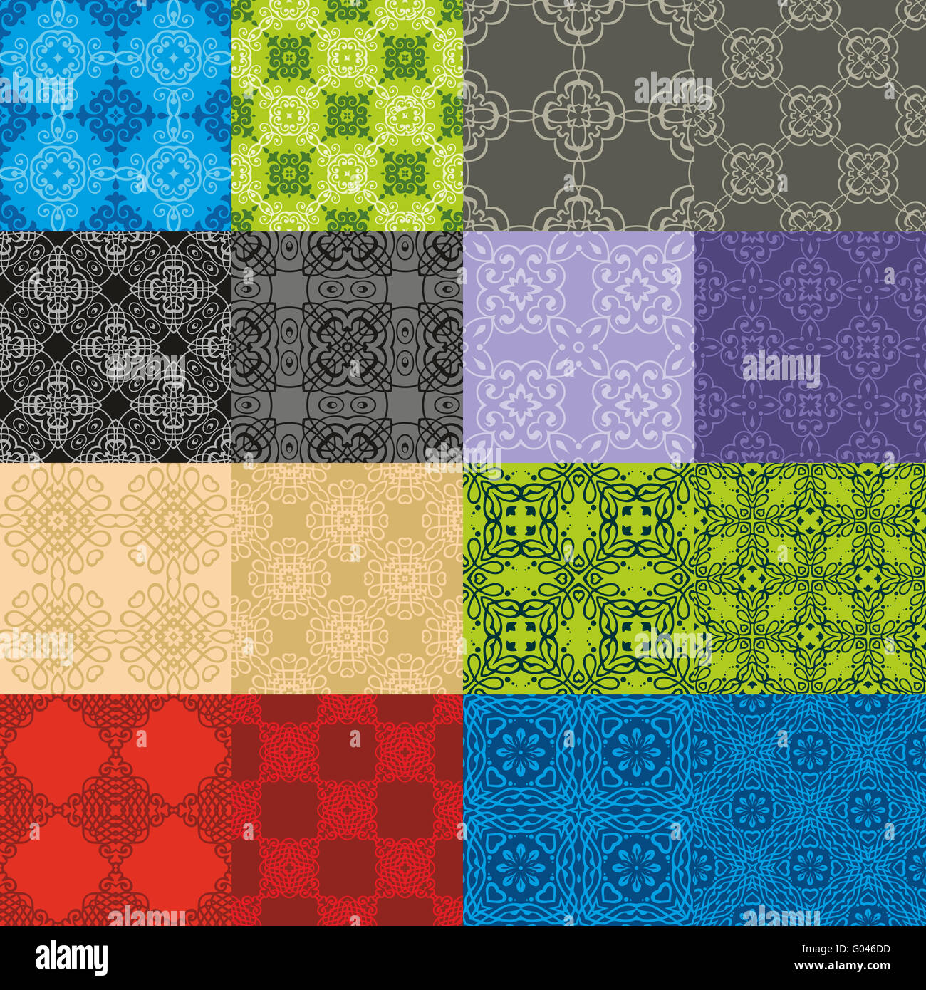 Set of seamless patterns Stock Photo - Alamy