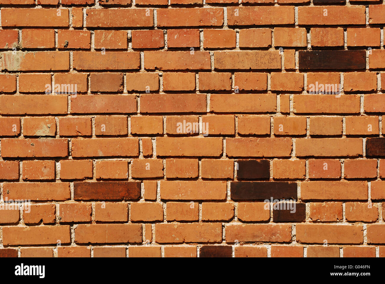 Red bricks non-plastered house wall as background Stock Photo - Alamy