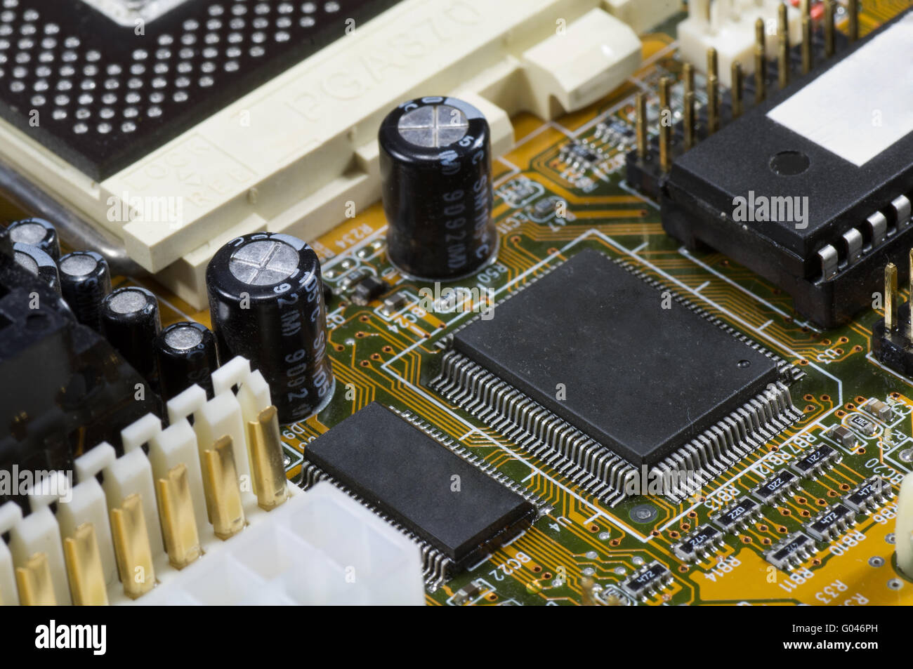 Computer circuit board with central processing unit Stock Photo - Alamy