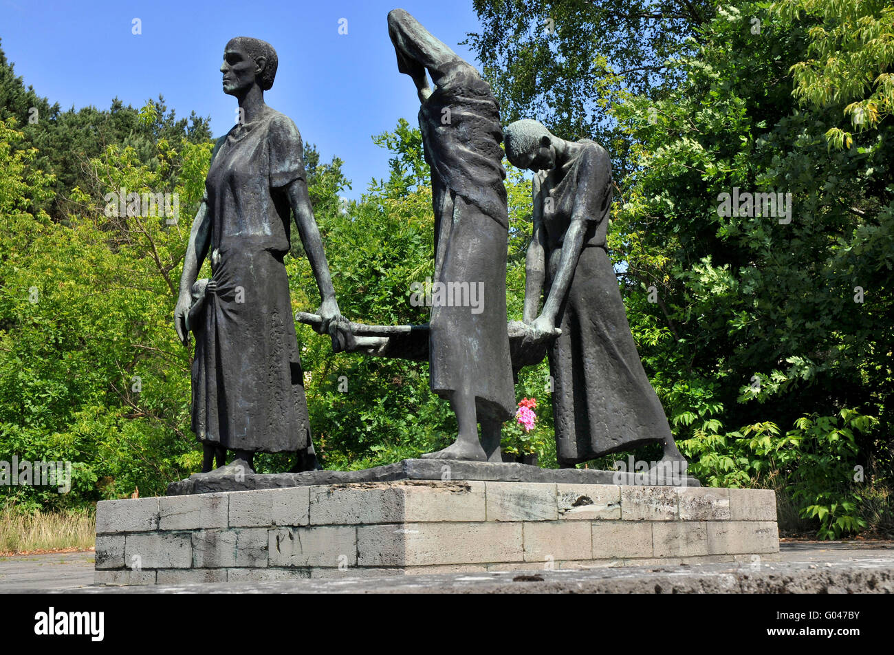 Monument, women, Concentration camp, Ravensbruck, near Furstenberg ...