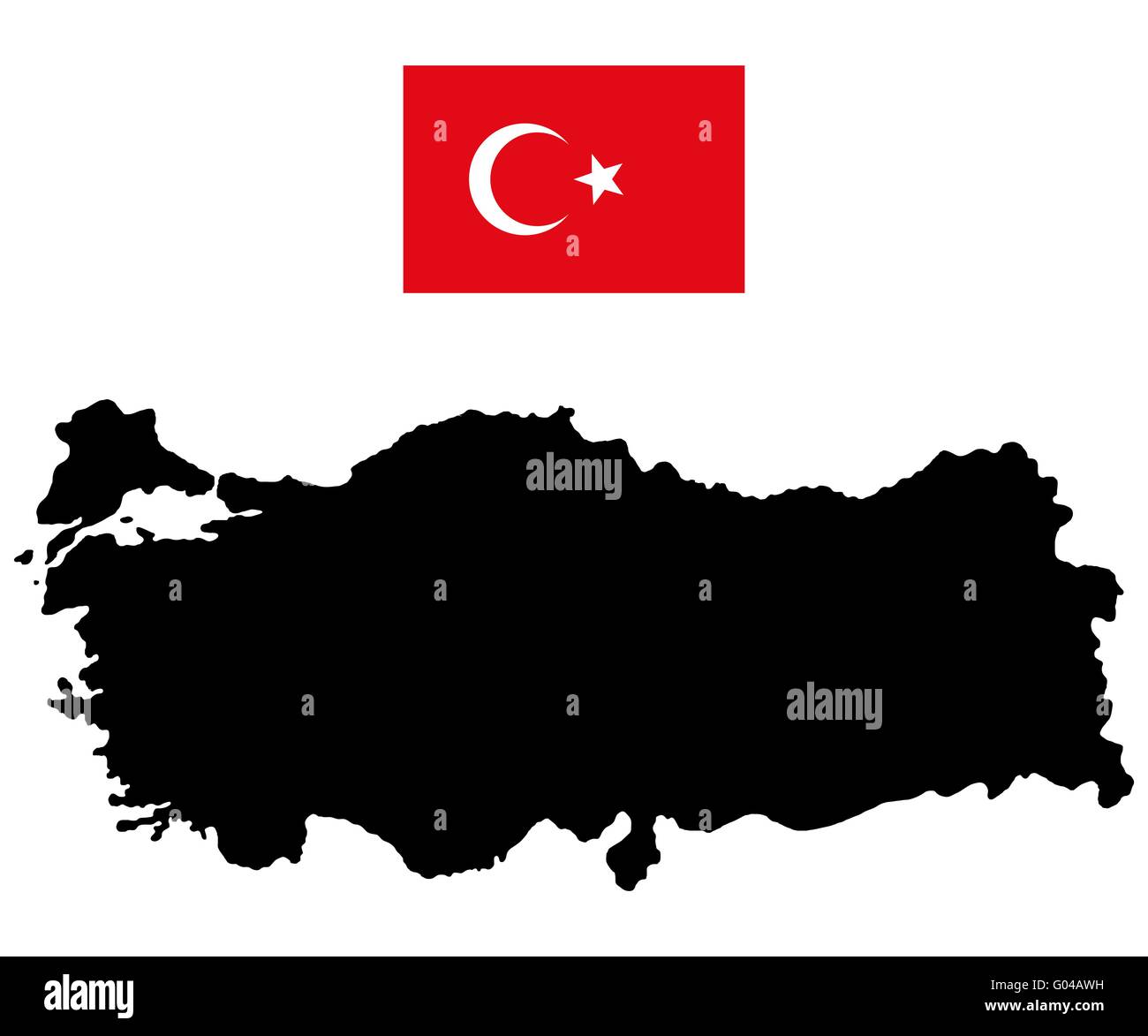 Map of Turkey and the official flag Stock Vector Image & Art - Alamy