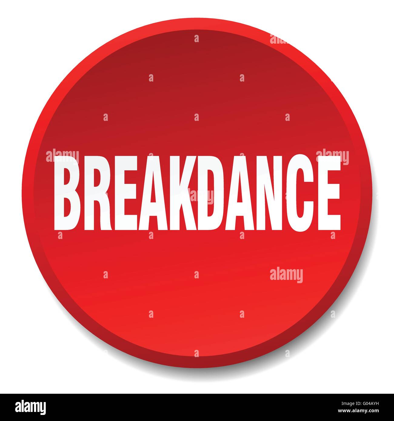 breakdance red round flat isolated push button Stock Vector Image & Art - Alamy
