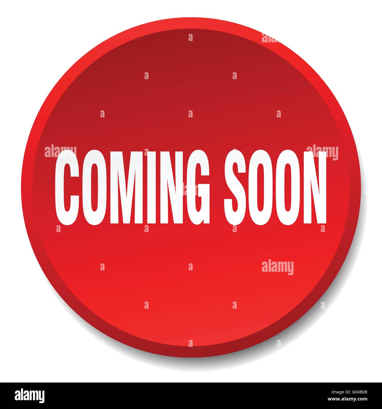 coming soon red round flat isolated push button Stock Vector Image ...
