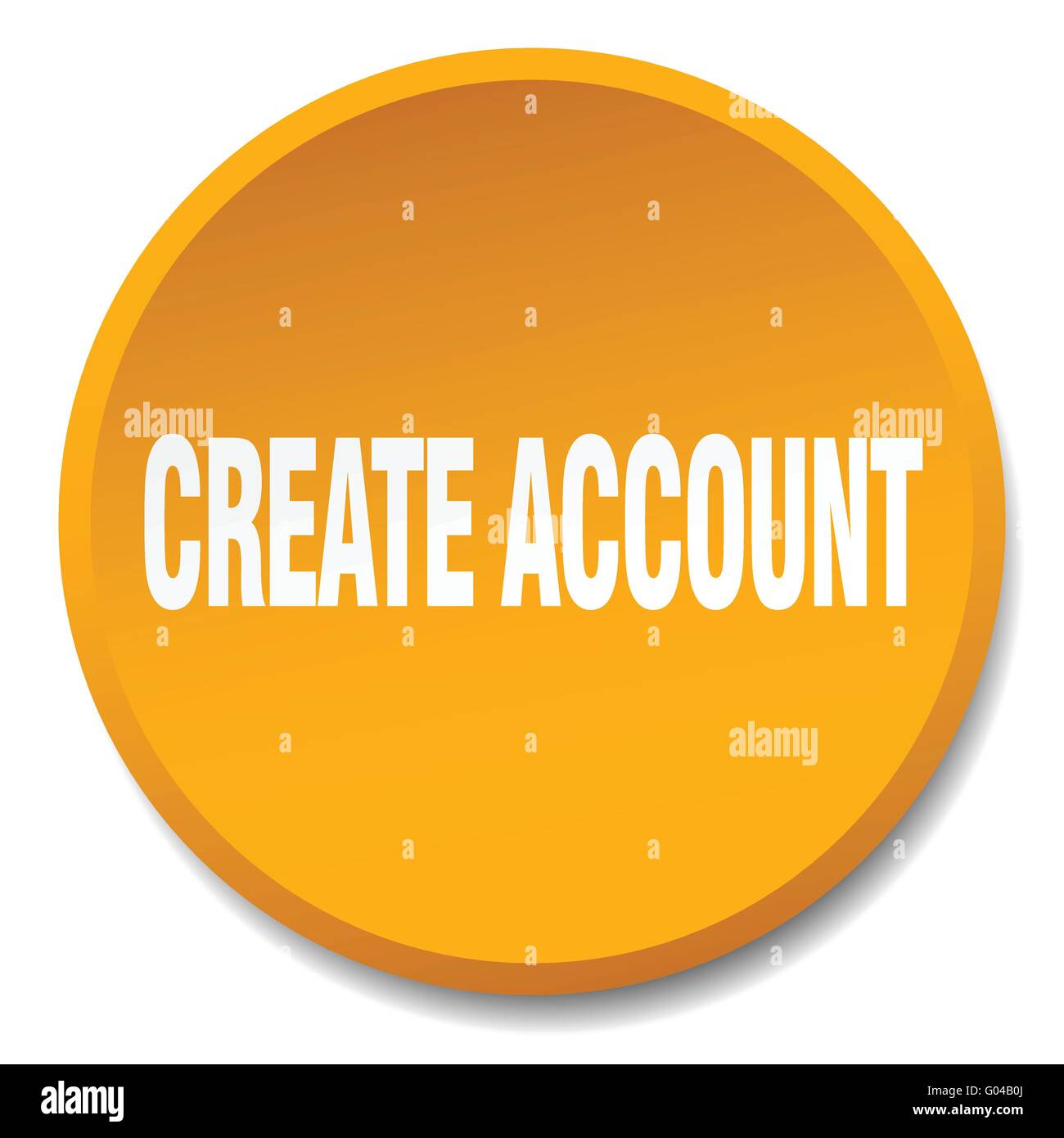create account orange round flat isolated push button Stock Vector ...