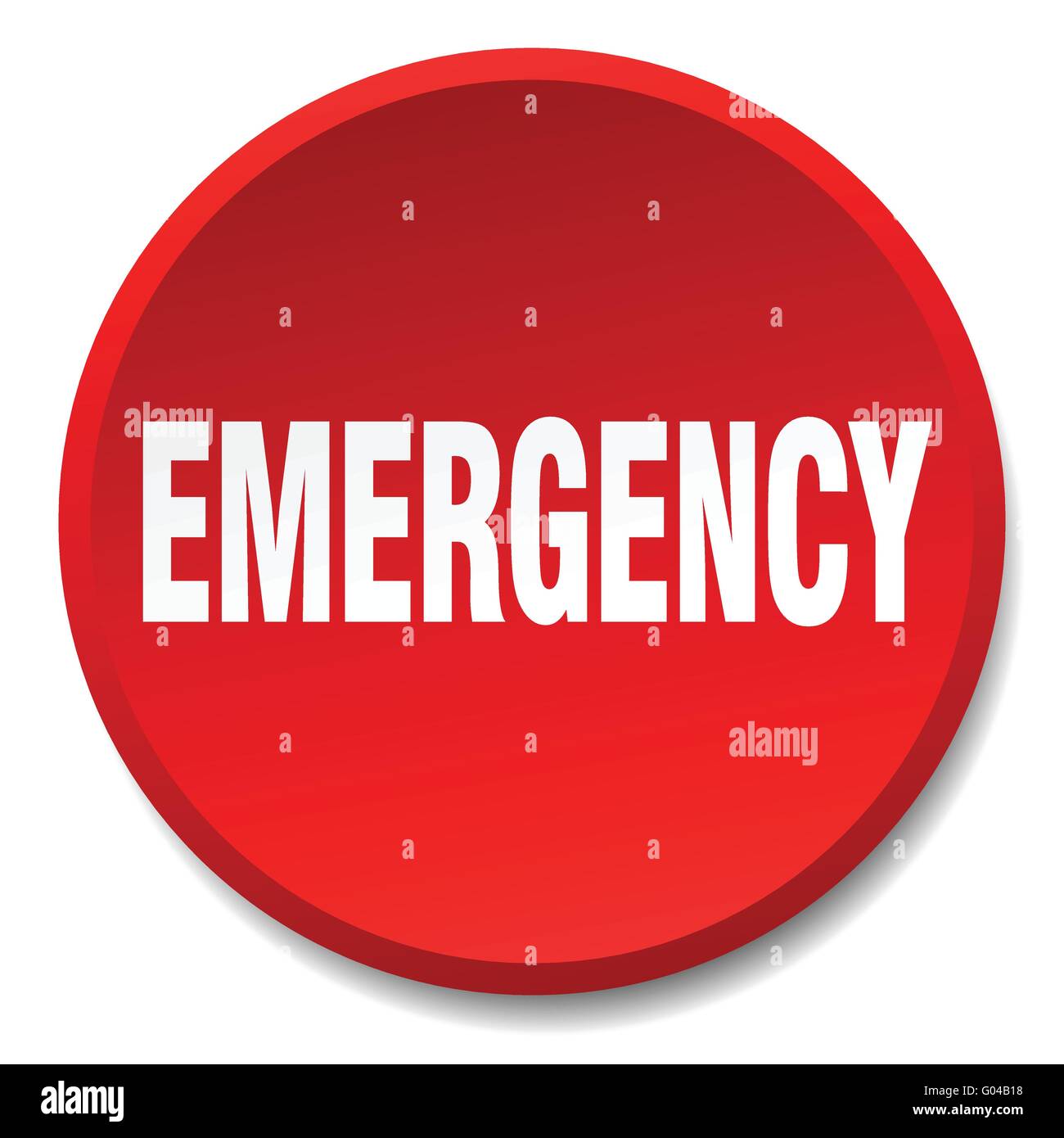 emergency red round flat isolated push button Stock Vector Image & Art ...