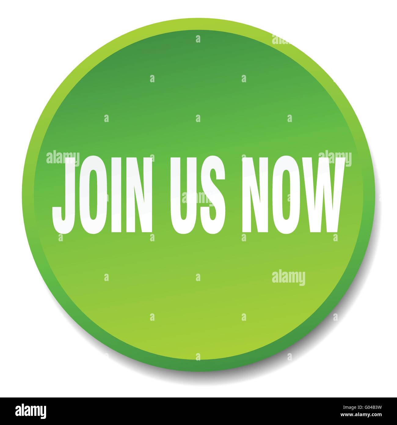 join us now green round flat isolated push button Stock Vector Image ...