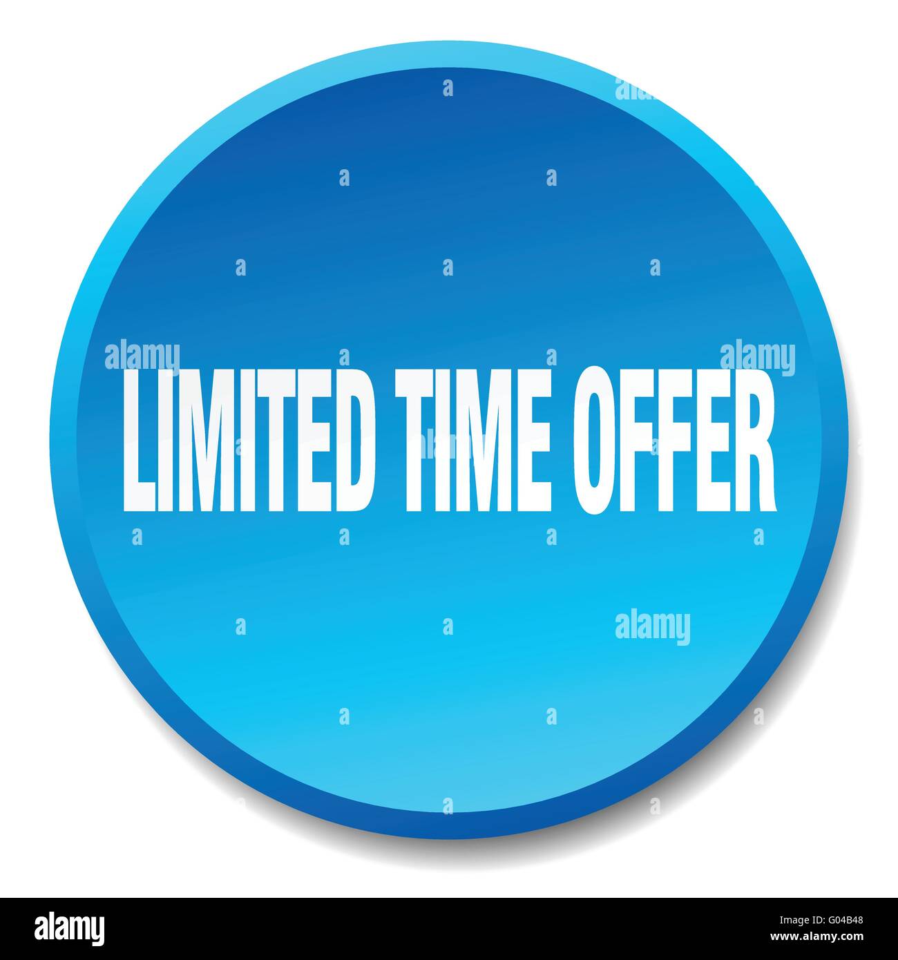 limited time offer blue round flat isolated push button Stock Vector ...