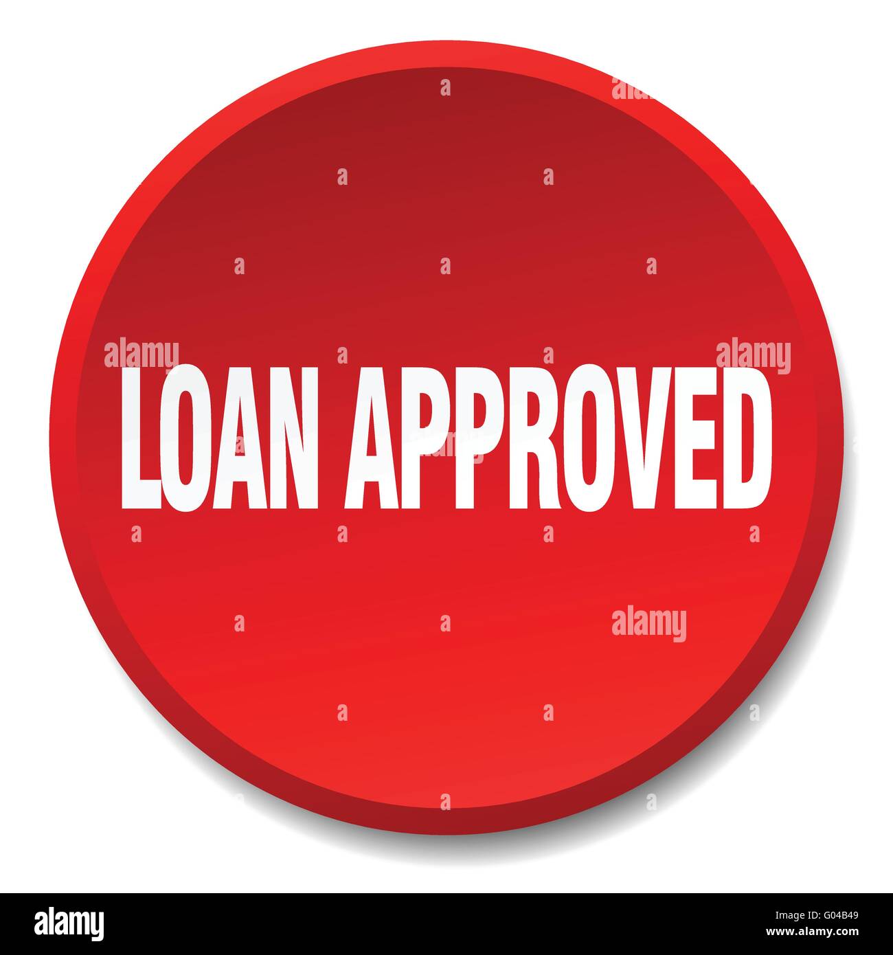 loan approved red round flat isolated push button Stock Vector Image ...