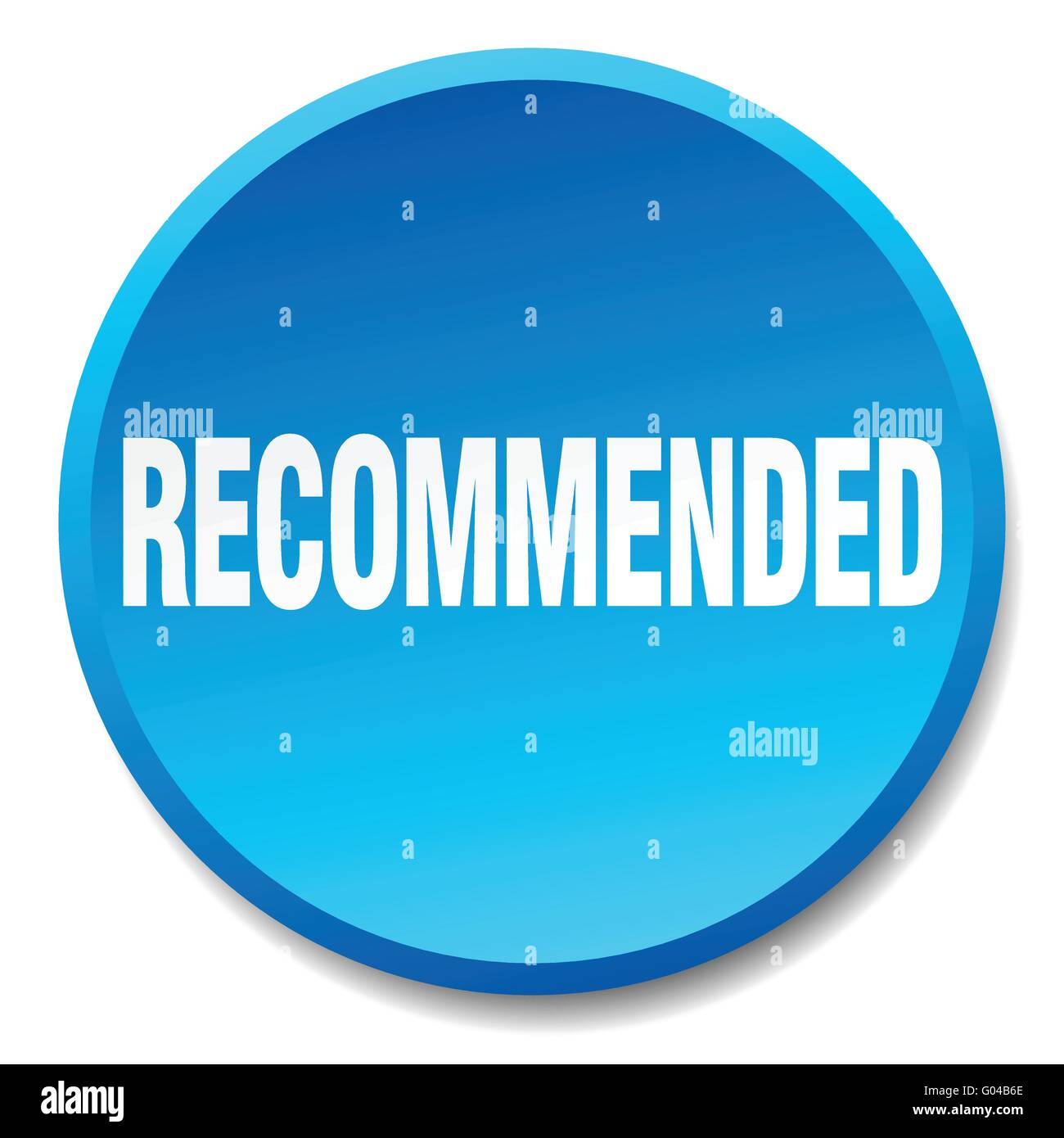 recommended blue round flat isolated push button Stock Vector Image ...