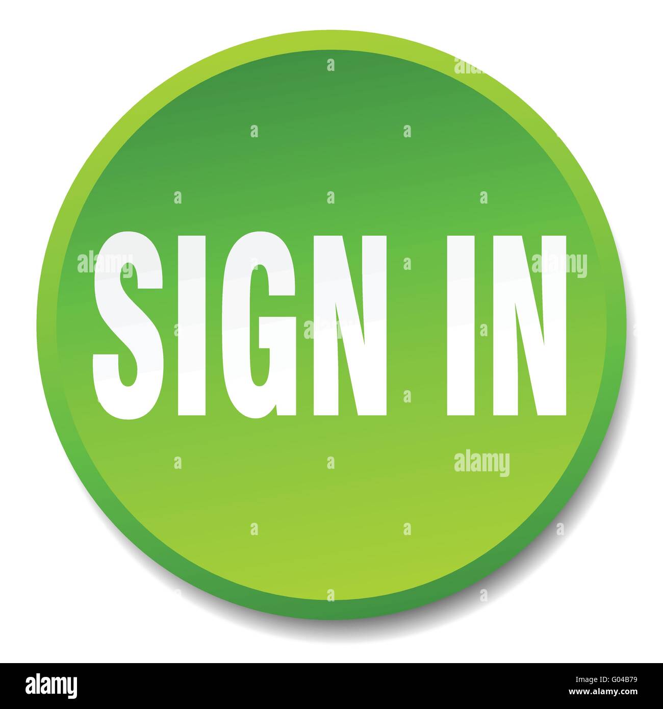 sign in green round flat isolated push button Stock Vector Image & Art ...