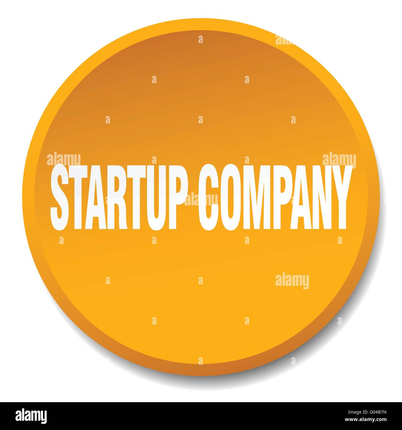 startup company orange round flat isolated push button Stock Vector ...