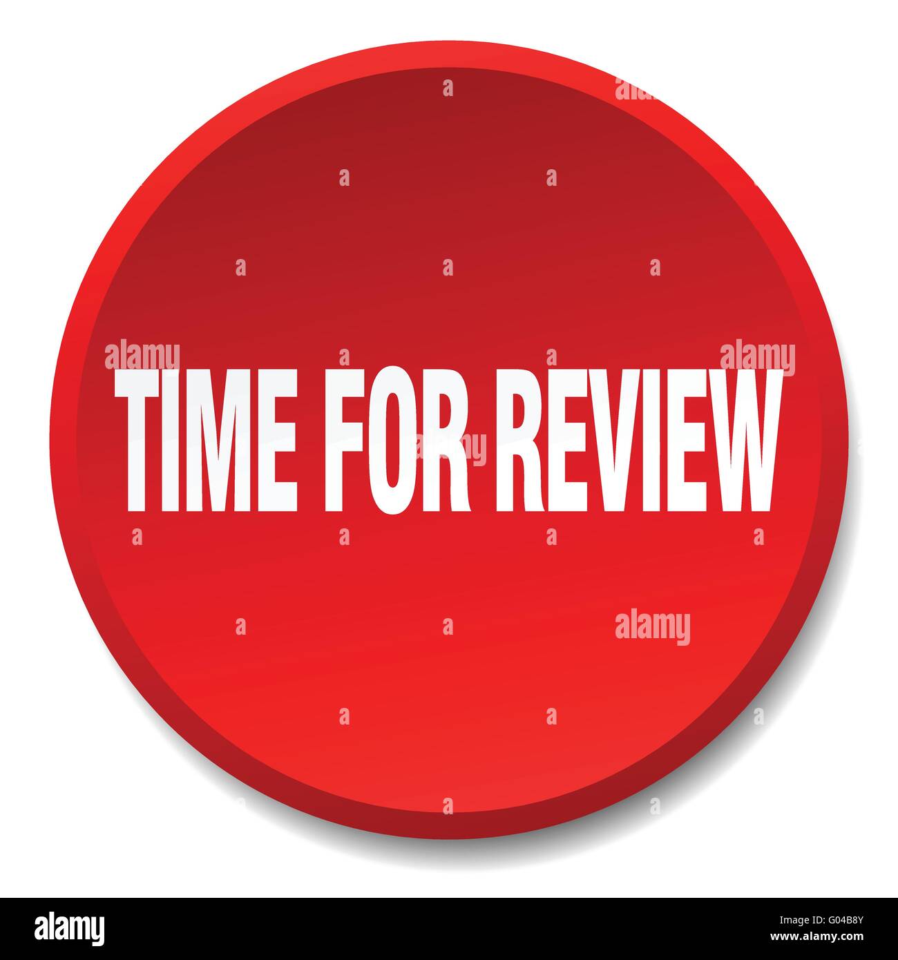 time for review red round flat isolated push button Stock Vector Image ...