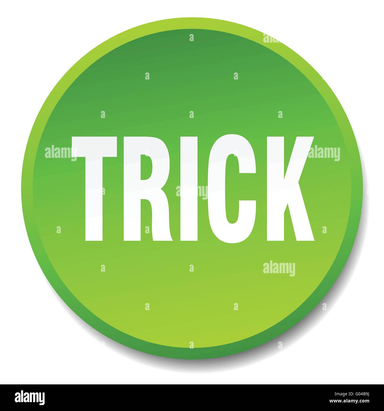 trick green round flat isolated push button Stock Vector Image & Art ...