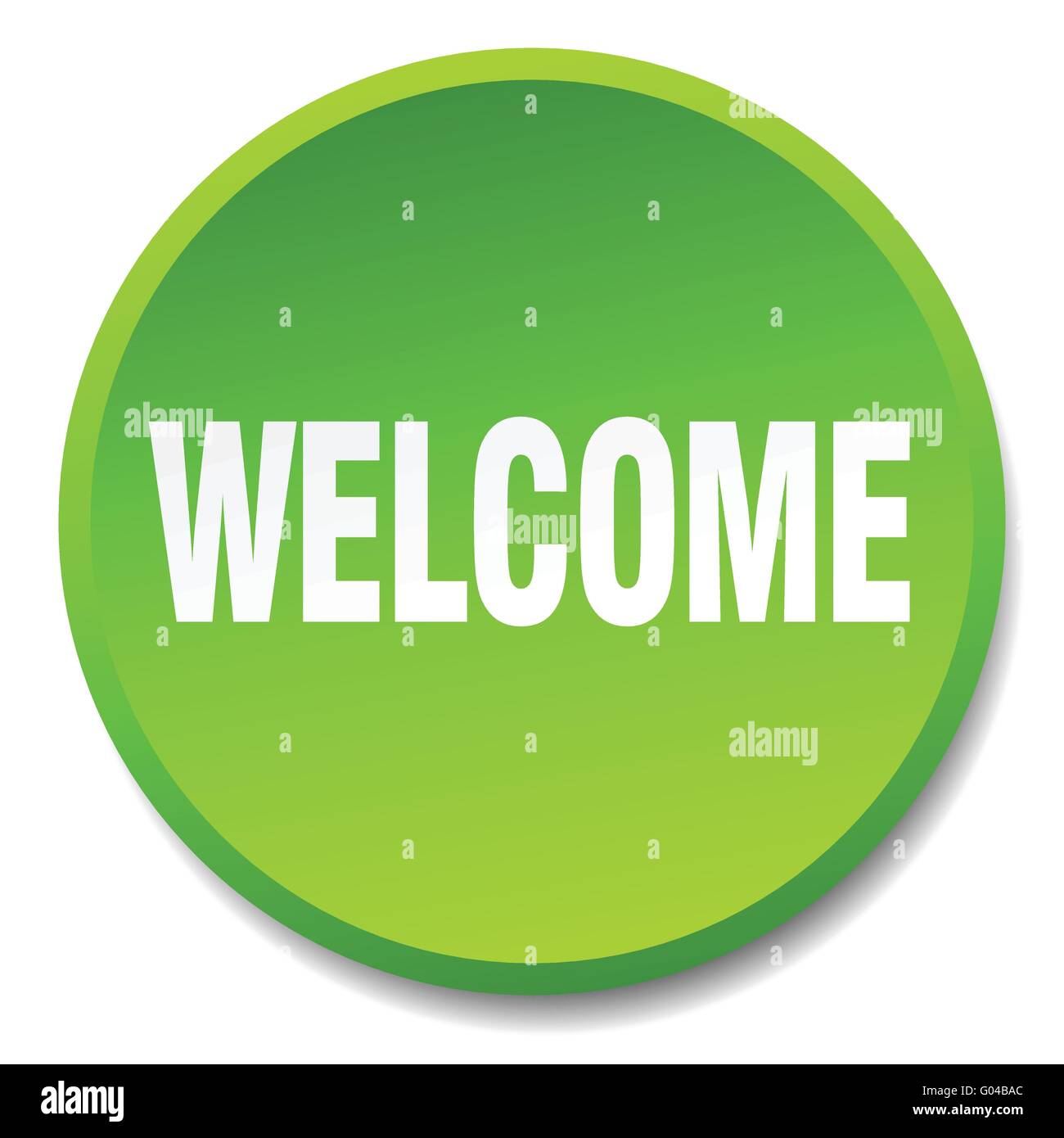 welcome green round flat isolated push button Stock Vector Image & Art ...