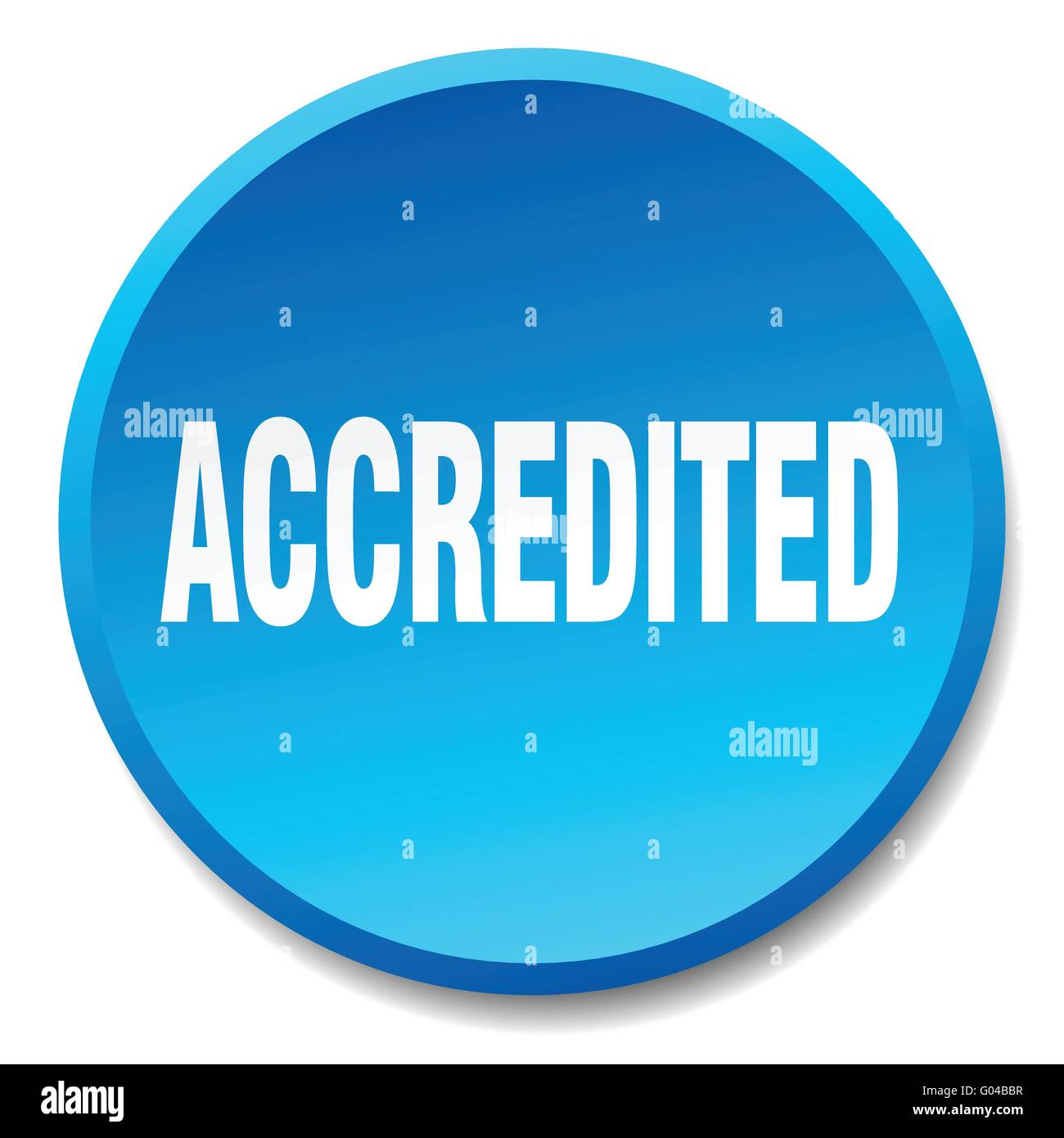 accredited blue round flat isolated push button Stock Vector Image & Art - Alamy