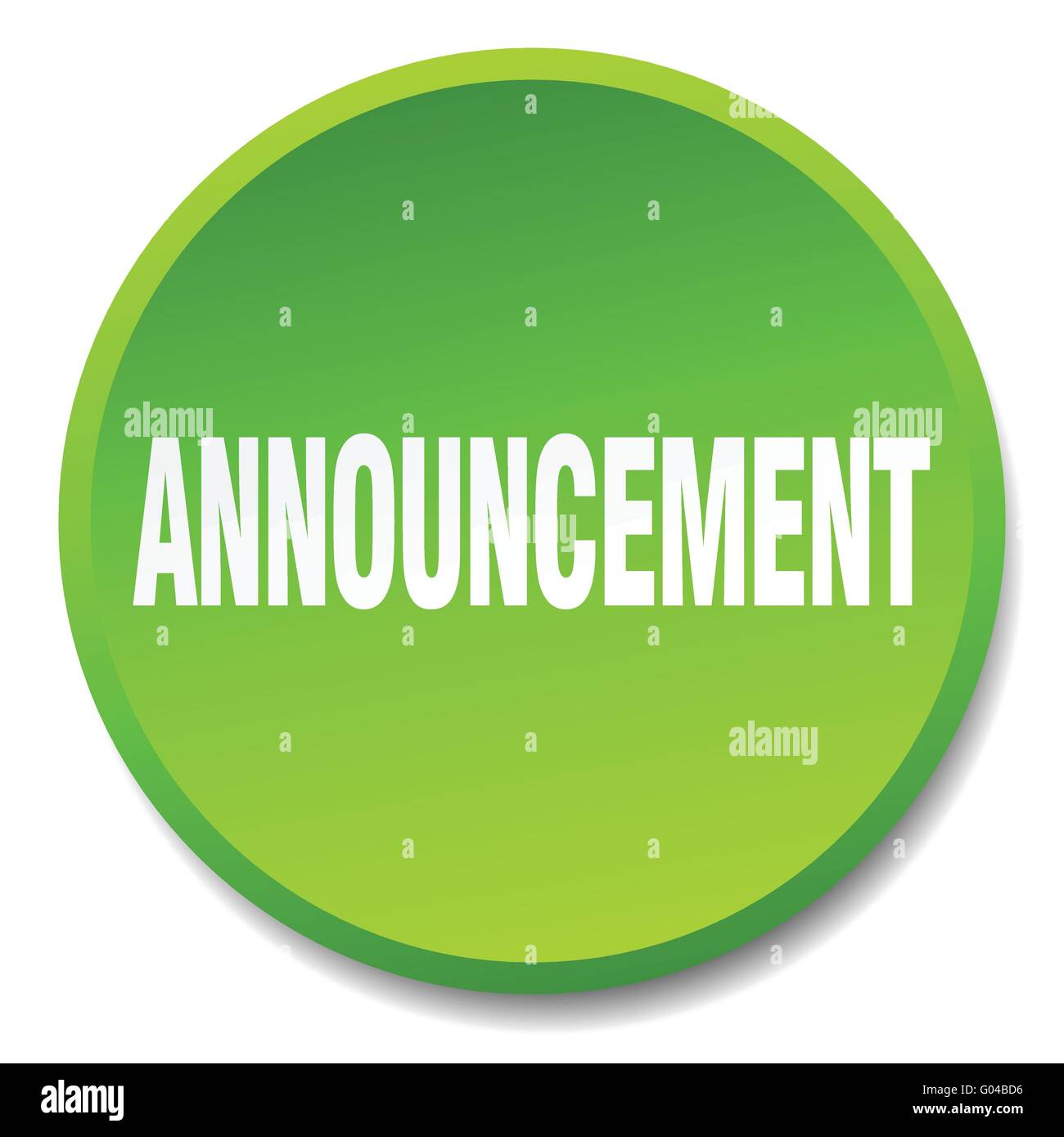 announcement green round flat isolated push button Stock Vector Image ...
