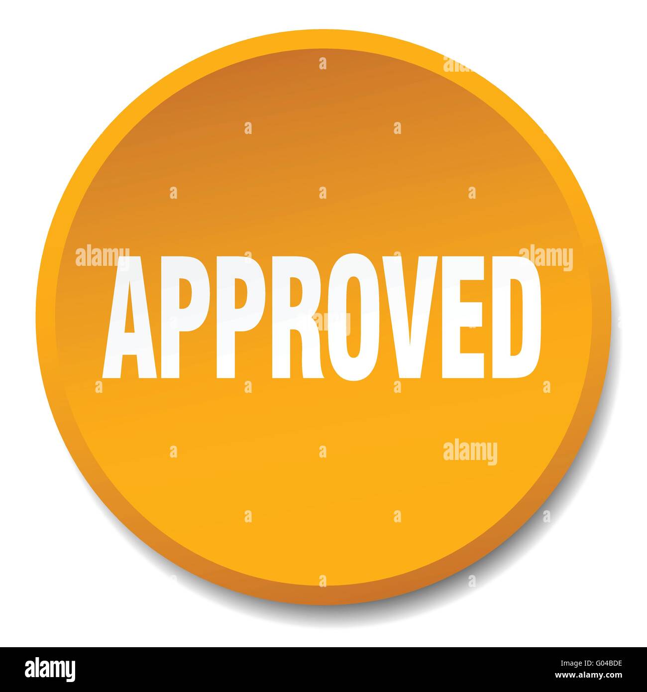 approved orange round flat isolated push button Stock Vector Image ...