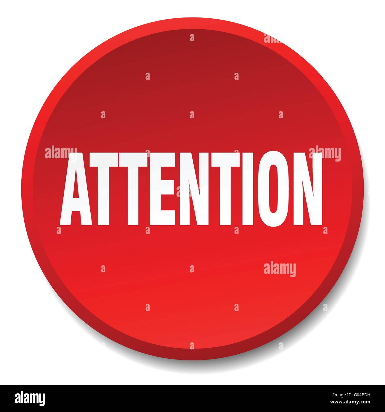 attention red round flat isolated push button Stock Vector Image & Art - Alamy