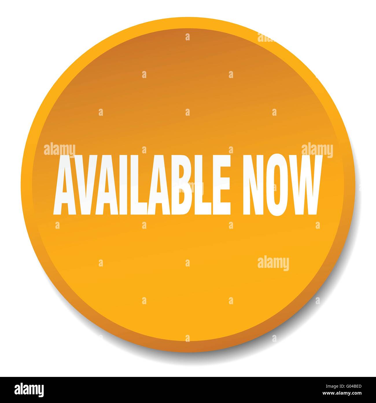 available now orange round flat isolated push button Stock Vector Image ...