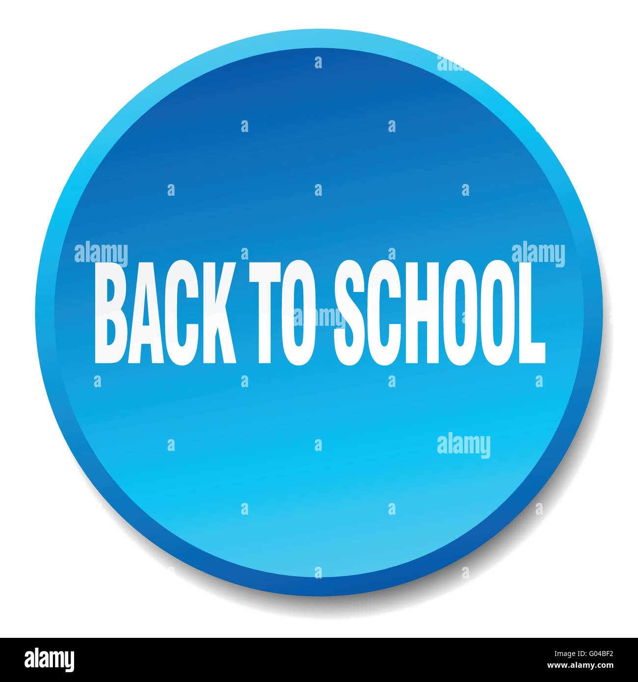 back to school blue round flat isolated push button Stock Vector Image ...