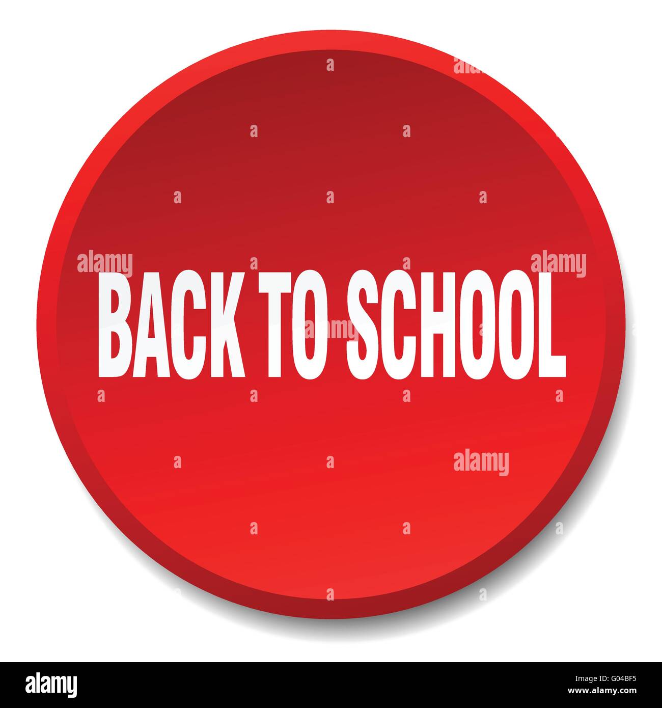 back to school red round flat isolated push button Stock Vector Image ...