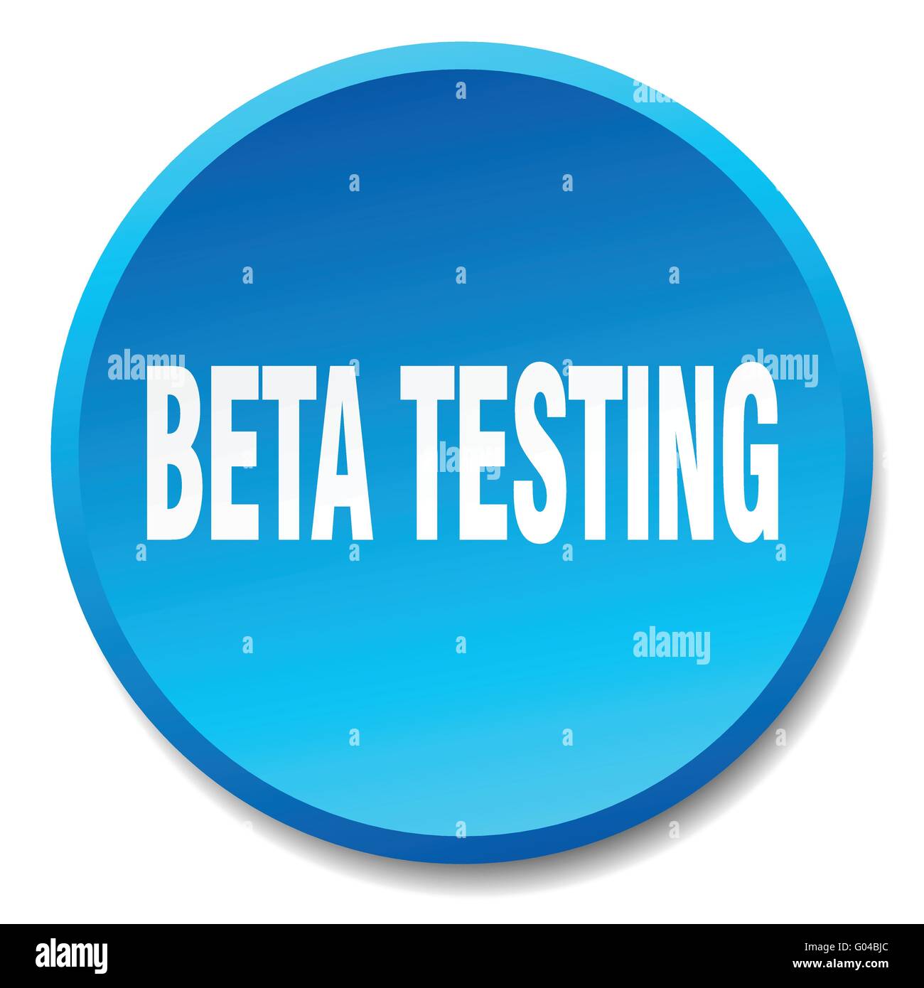 beta testing blue round flat isolated push button Stock Vector Image ...