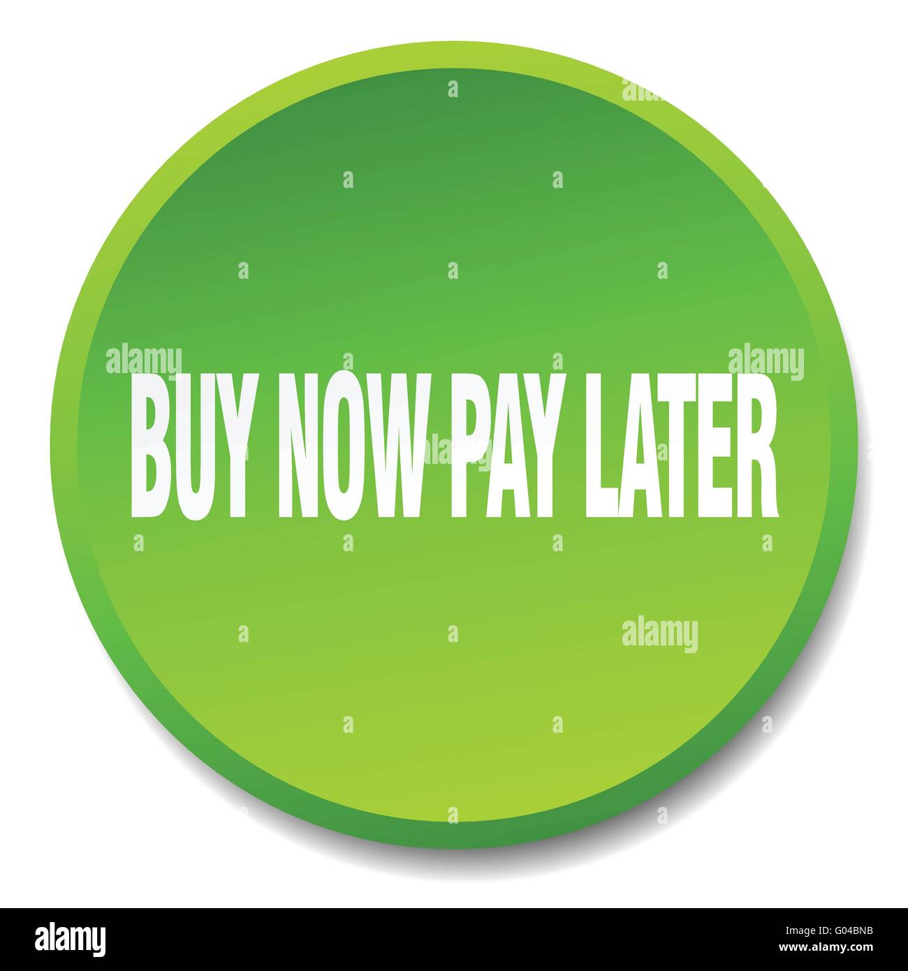 buy now pay later green round flat isolated push button Stock Vector ...