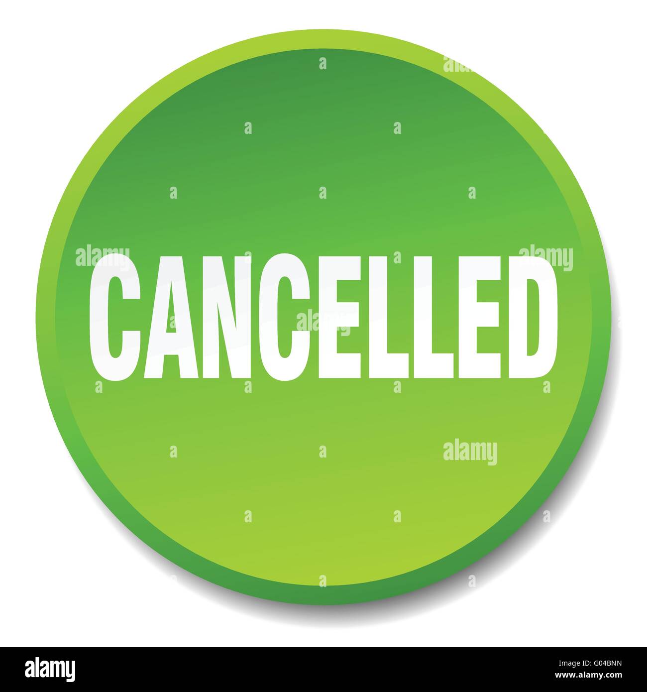 cancelled green round flat isolated push button Stock Vector Image ...
