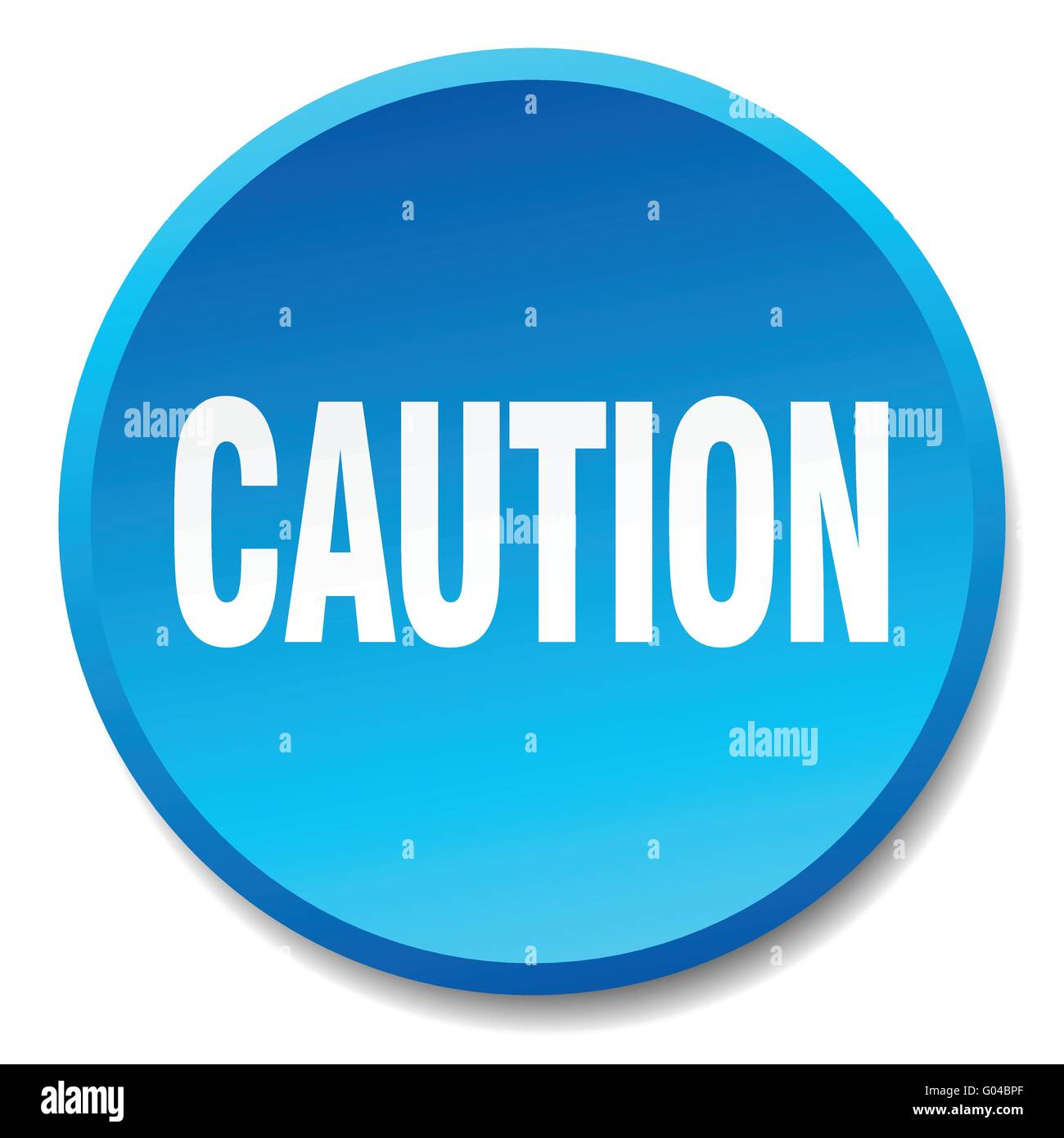 caution blue round flat isolated push button Stock Vector Image & Art ...