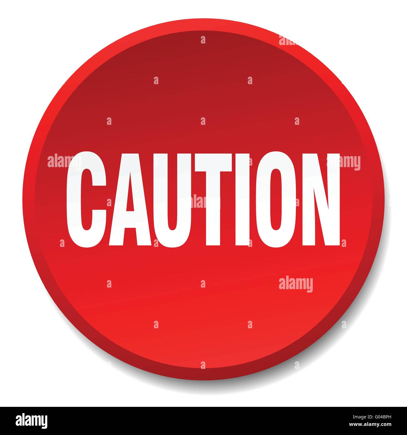 caution red round flat isolated push button Stock Vector Image & Art ...