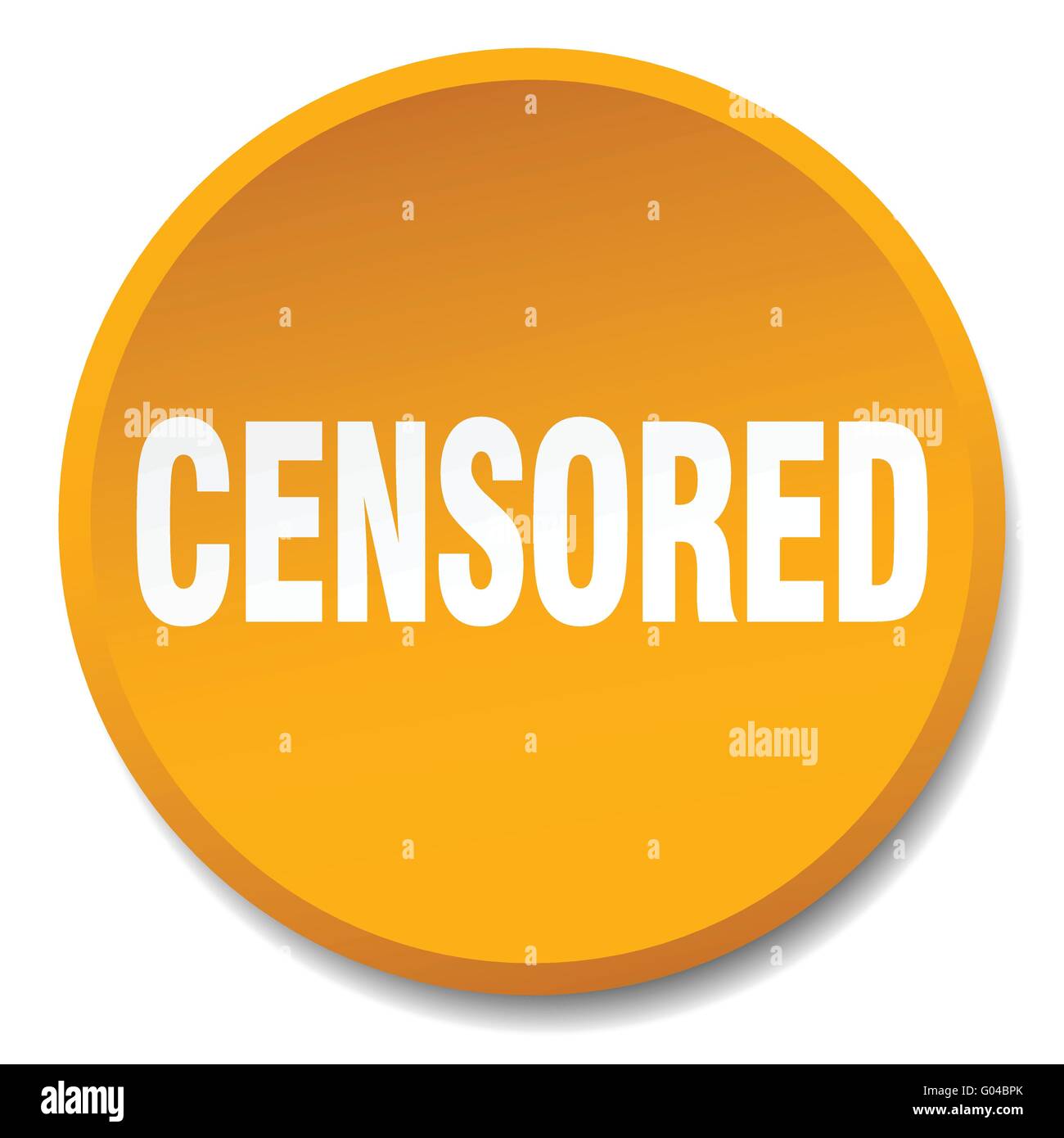 censored orange round flat isolated push button Stock Vector Image ...