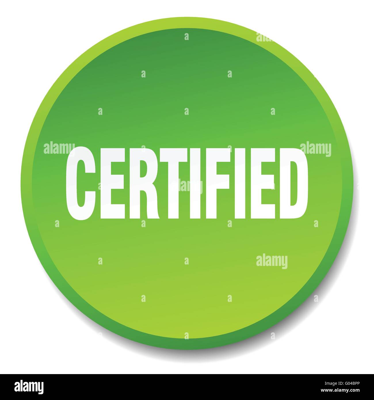certified green round flat isolated push button Stock Vector Image & Art - Alamy