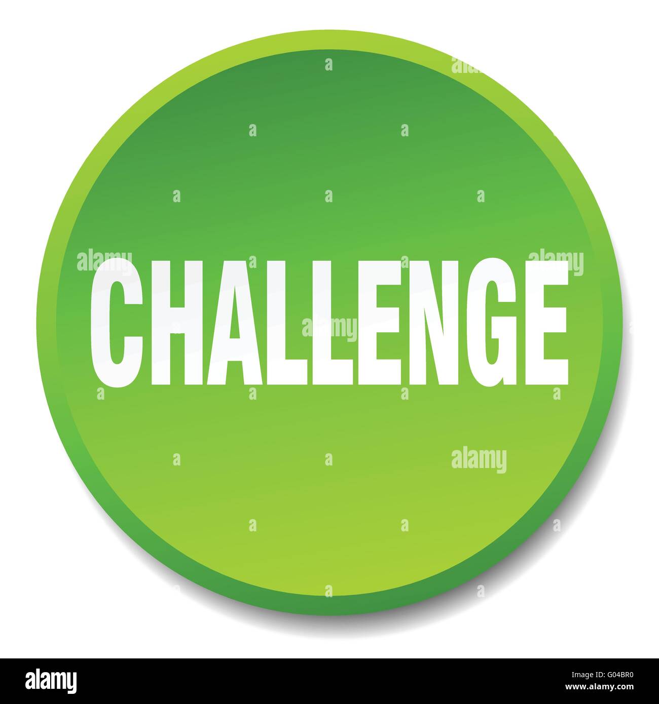 challenge green round flat isolated push button Stock Vector Image ...